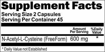 Private Label N-Acetyl Cysteine (NAC) 600mg 90caps or 180caps Private ...